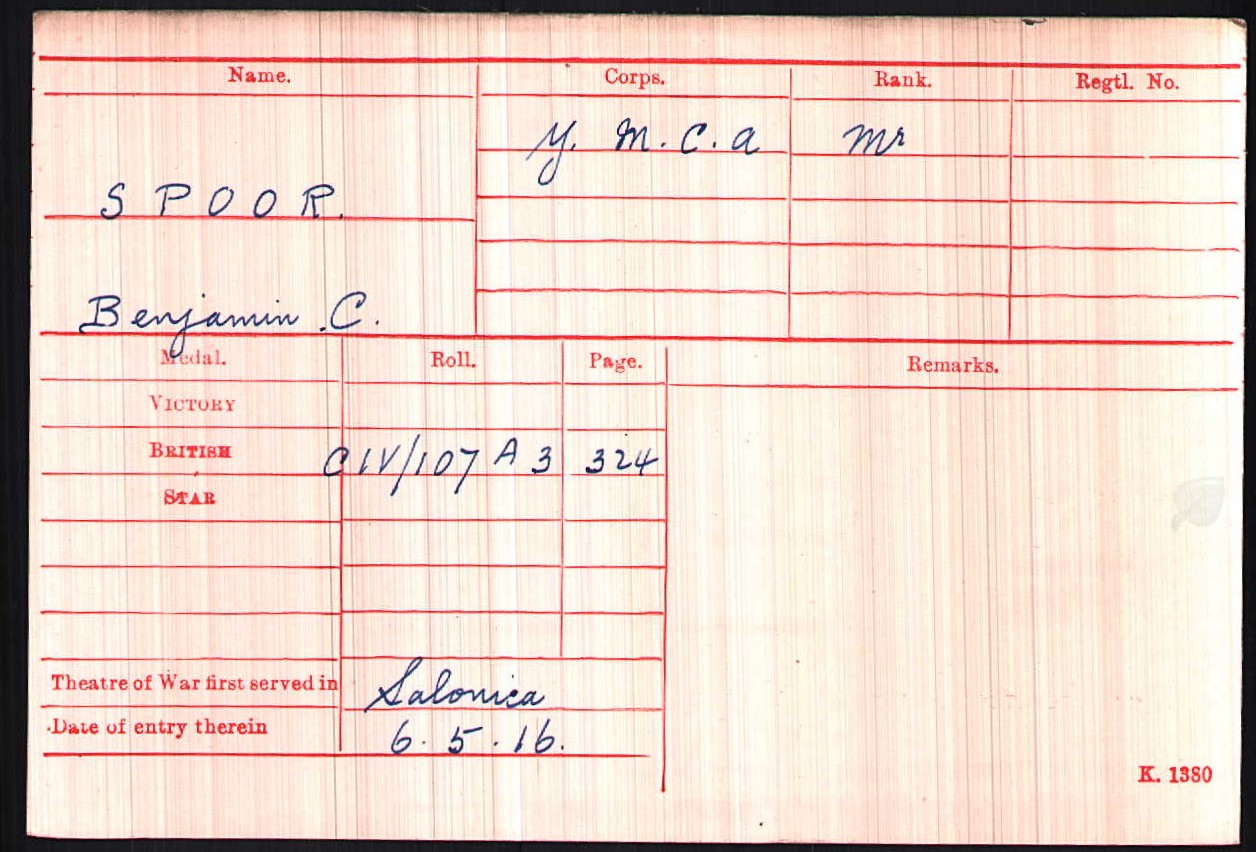 BENJAMIN CHARLES SPOOR 1878 – 1928 – EVENWOOD RAMSHAW & DISTRICT ...