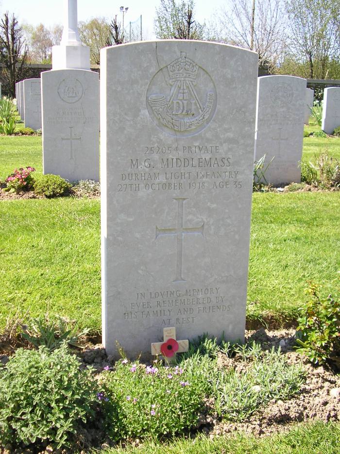 MARK GOLIATH MIDDLEMASS 1884 – 1918 – EVENWOOD RAMSHAW & DISTRICT ...