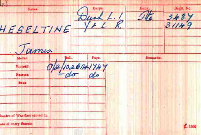 JAMES HESELTINE 1892 – 1917 – EVENWOOD RAMSHAW & DISTRICT HISTORY SOCIETY