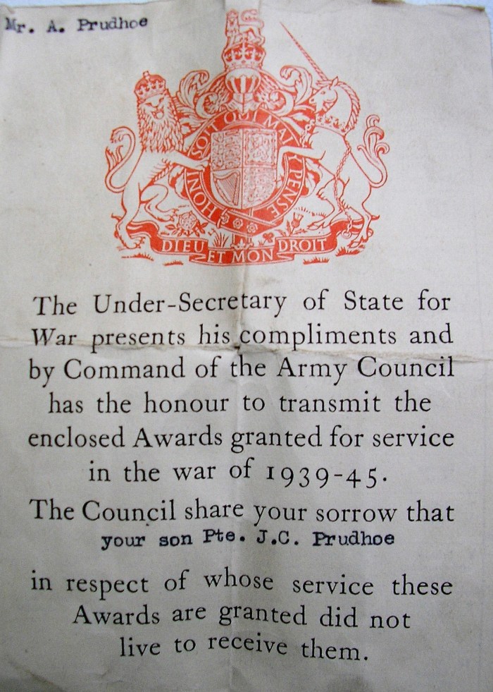 John Coates PRUDHOE 1911 – 1943 – EVENWOOD RAMSHAW & DISTRICT HISTORY ...